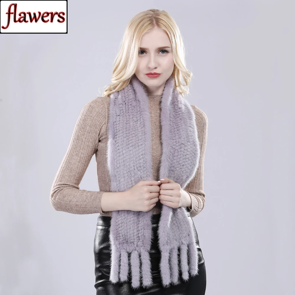 Hot Sale Long Style Women Real Mink Fur Scarf Genuine Real Mink Fur ...