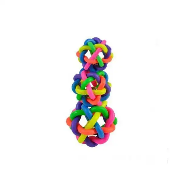 AlanGui Cute dog Pet Toy Woven Rainbow Color Rubber Bell Ball|toy ...