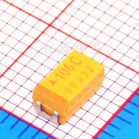 Patch Tantalum Capacitor 106C 10UF 16V Type C 6032 10% Duct Capacitive ...