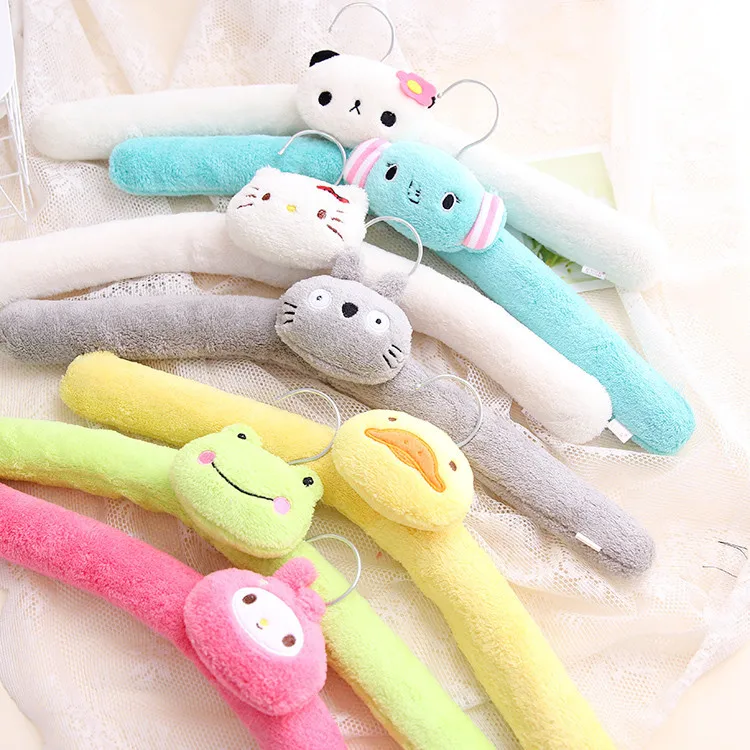 Bendable Cute Flannel Padded Carton Kids Hanger, Fuzzy Baby Hanger (10 ...