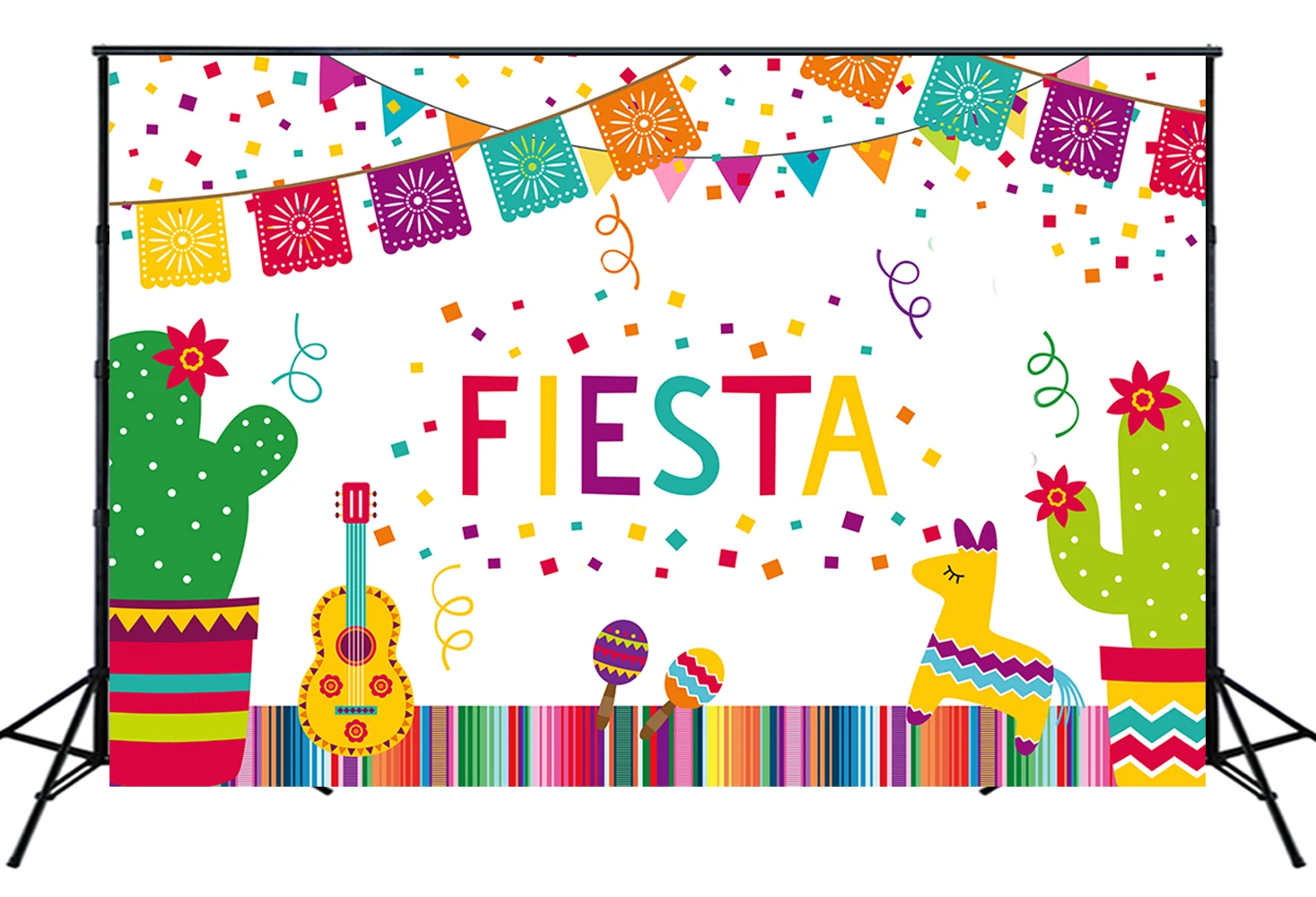 Mexican Fiesta Backdrop Birthday Party Photography Filming Booth ...