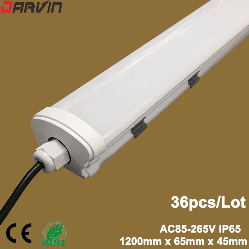 Waterproof Led Tri proof Light Led Linear Tube Lamp 4ft 120cm 36W IP65 Led Tube For underground ...