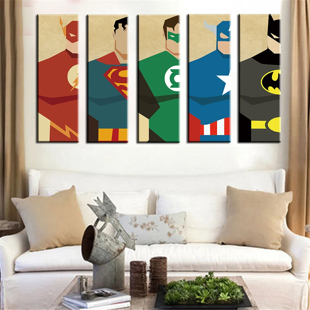 Customizable frame cartoon superman like oil painting canvas print Home ...