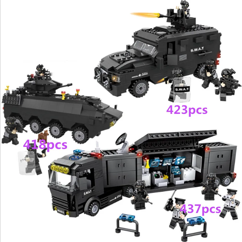 418pcs+ Hsanhe tank Truck Armored Car SWAT Police Command vehicle ...