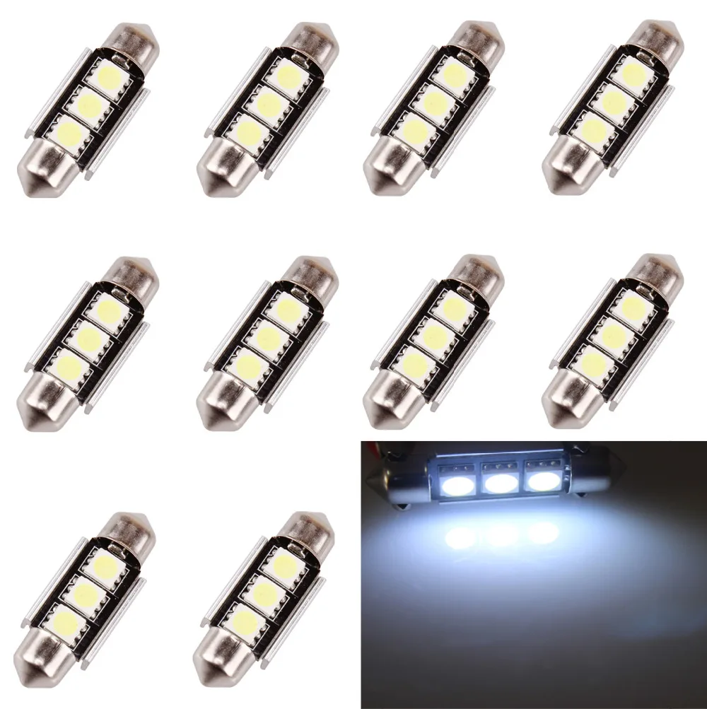12xCar Bulb DRL Map Dome License Plate Interior Light LED Festoon Map ...