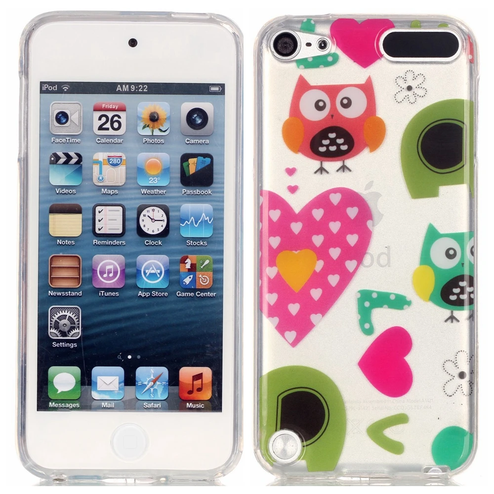 For Apple iPod touch 5 Case Lovely Owls Pattern ShockProof TPU Bag ...