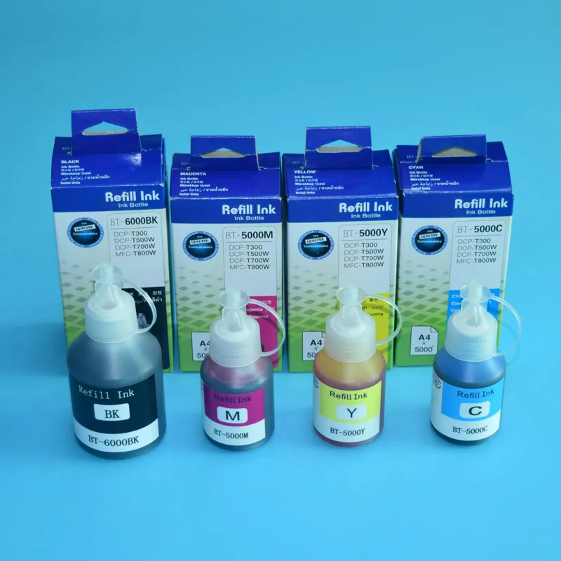 4pc Dye Pigment Refill Ink For Brother Dcp-t300w Dcp-t500w Dcp-t700w ...