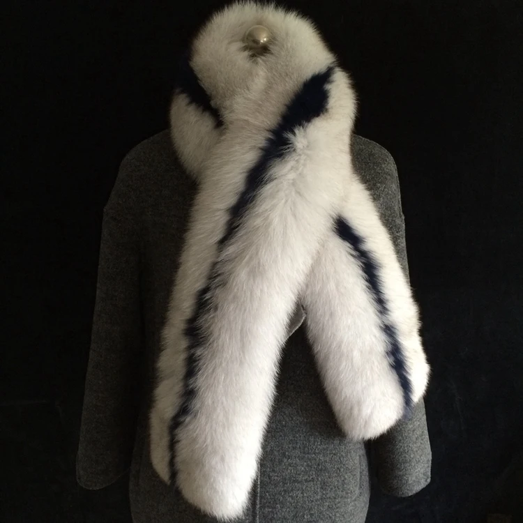 new fox fur scarf striped nice casual long scarf european style women ...