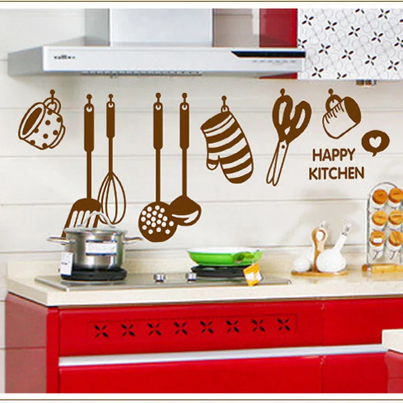 Wallpaper Cartoon Kitchen Stickers Happy Kitchen Room Decoration 45 ...