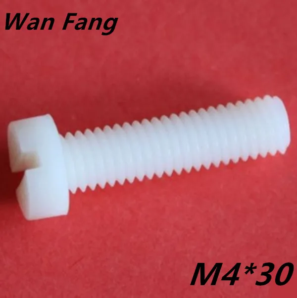 100pcs m4x30 Cap head nylon slotted screw|slotted screws|screw ...