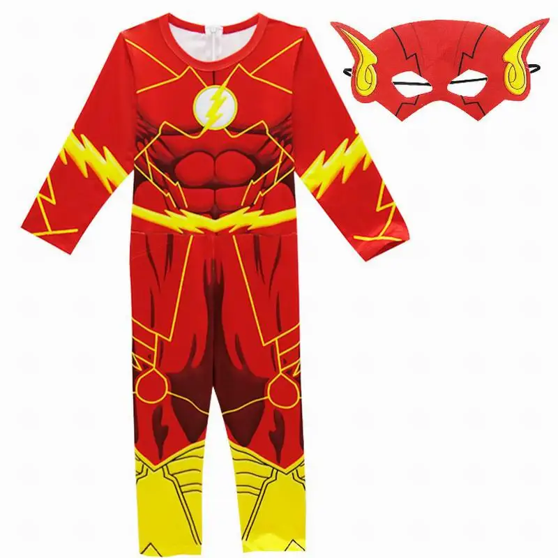 The Flash Costume Kids Halloween Costumes for Boys Jumpsuits Superhero ...
