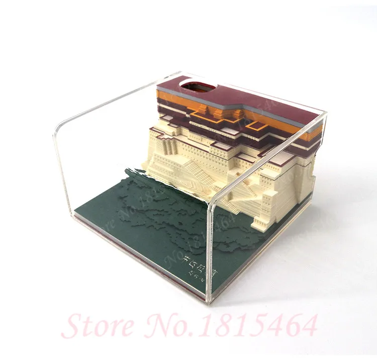 3D-Potala-Palace-Model-Creative-Paper-Net-Red-Stereo-Stickers-Present ...