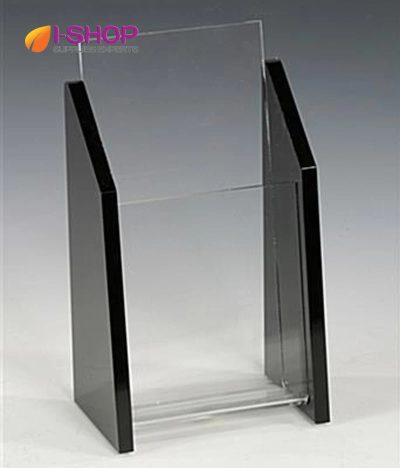 Single pocket black acrylic 4 x 9 pamphlets brochure holder for ...