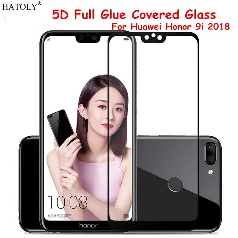 Hatoly 5d Tempered Glass Huawei Honor 9i 2018 Full Glue Covered Glass