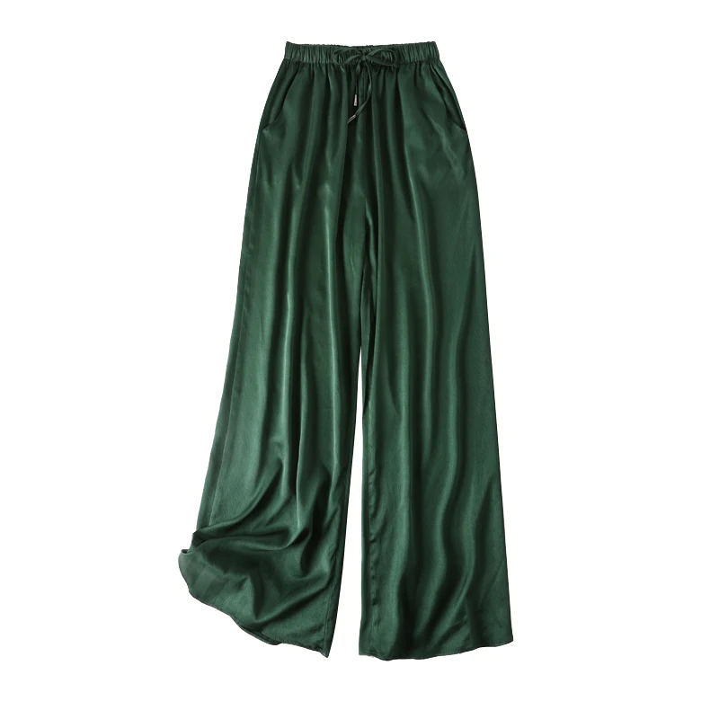 Vintage mujer verano primavera SEDA Natural pantalones de seda suelta ...