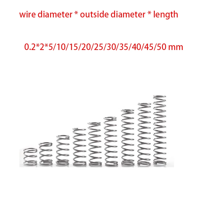 10pcs wire diameter 0.2mm Outer diameter 2mm Length 5 50mm stainless ...