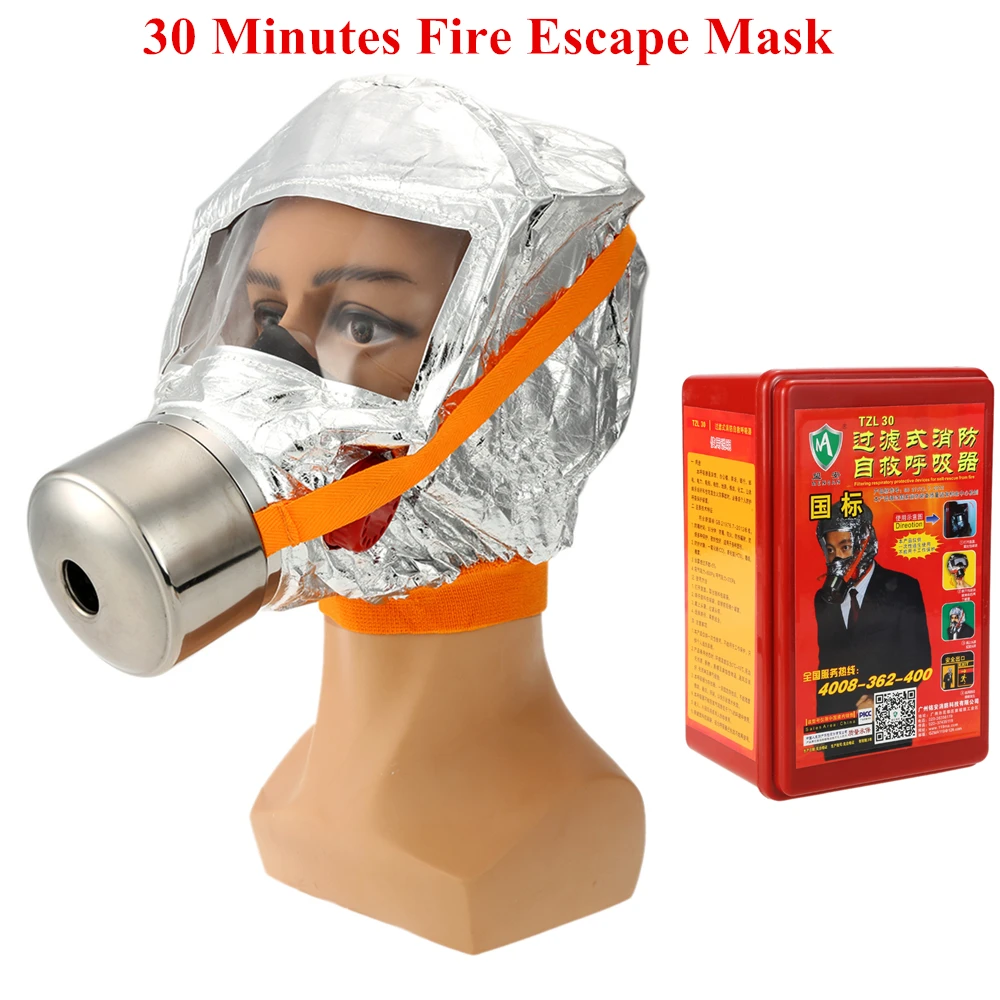 Pro Emergency Escape Respirator Mask 30 Minutes Fire Escape Mask Forced ...