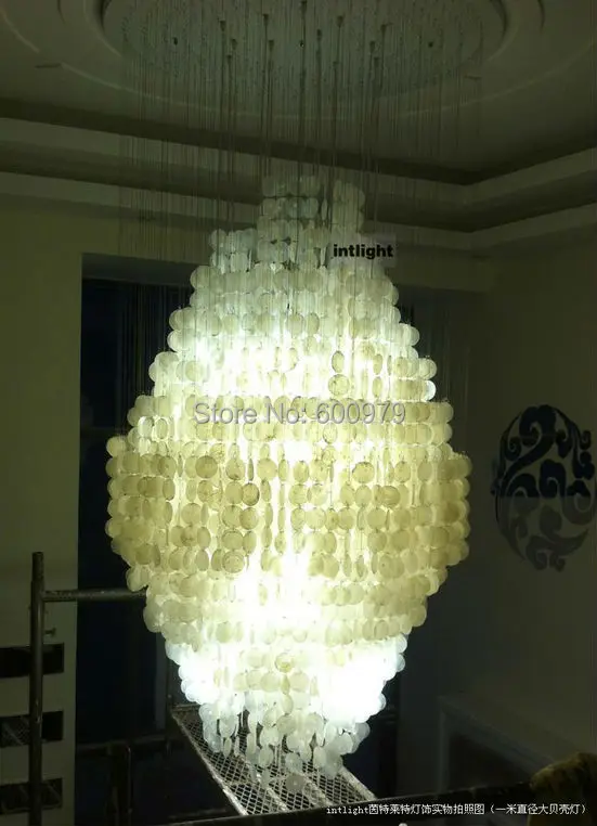 modern lamp dia 1M *L 2M white shell pendant light wineshop lobby ...