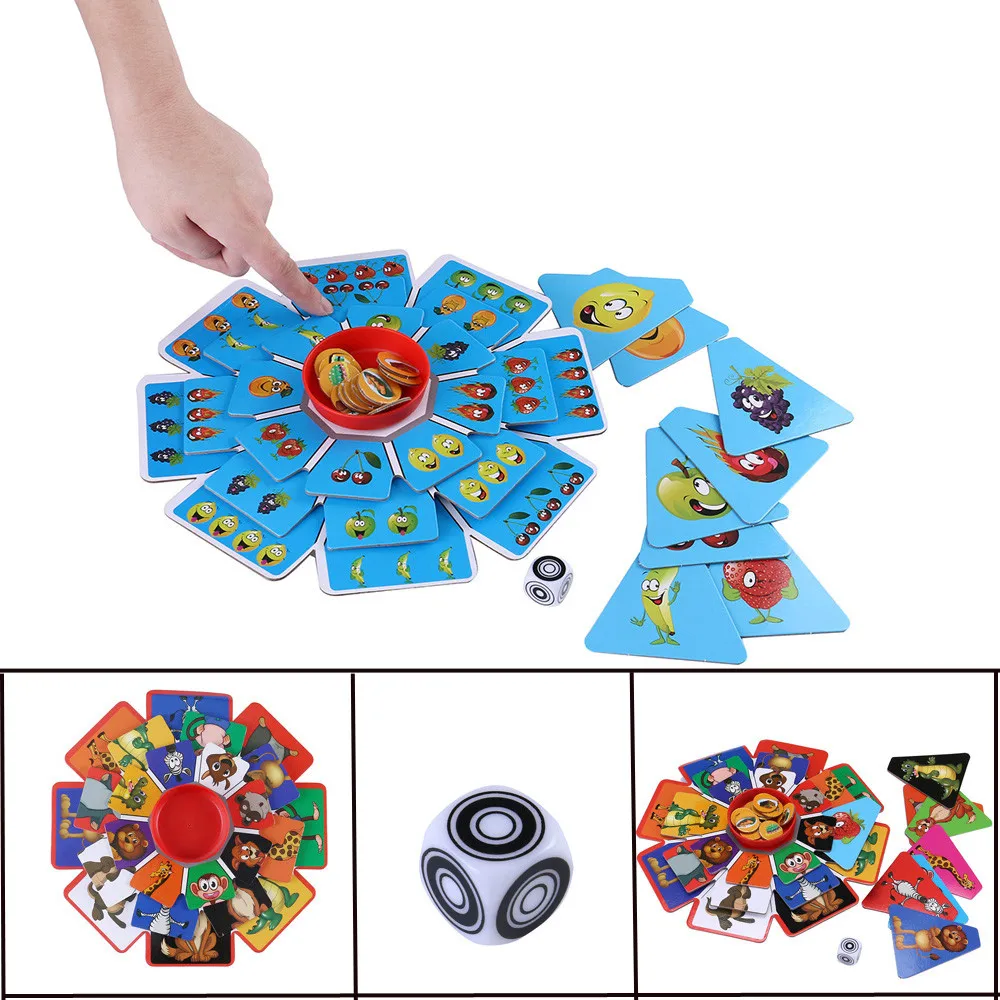 Education Kids Toys Funny Parent child Game Animal Rotating Puzzle ...