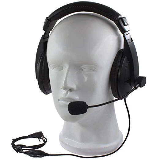 2 Pin Professional Noise Cancelling Overhead Earpiece Headset with Boom ...