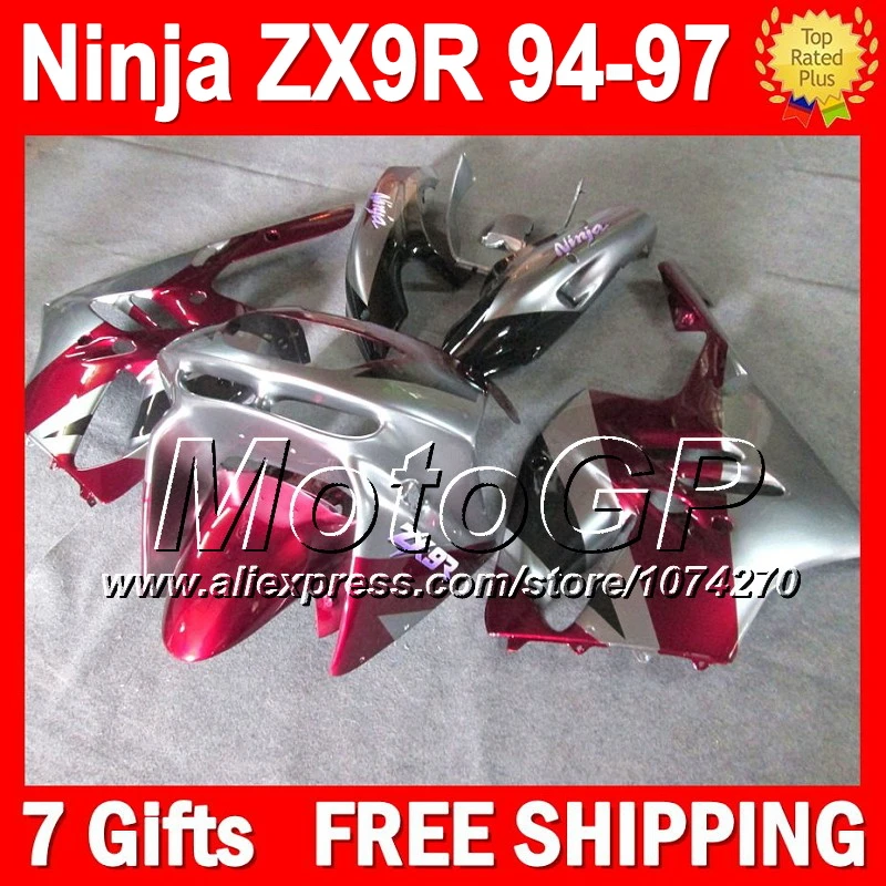 7gifts+Body 94 97 For KAWASAKI NINJA ZX9R 94 95 96 97 ZX 9R 9 R Dark ...