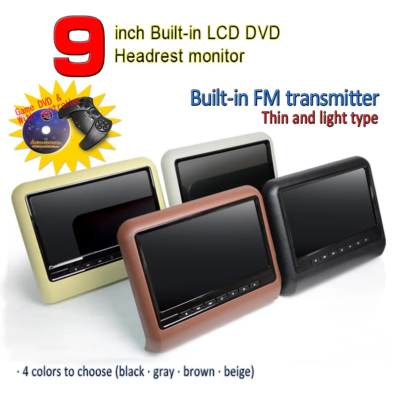 WOWAUTO 9'' Touchscreen Car Headrest Monitors Build in Stereo Speaker ...