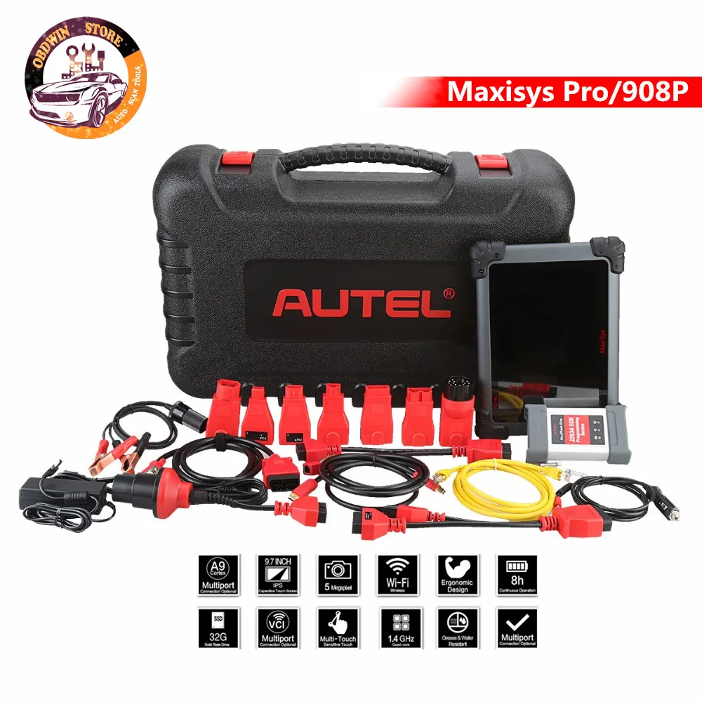 Autel MaxiSys Pro MS908P Wifi OBD Full System Diagnostic with J2534 MaxiFlash Elite For BMW and ...