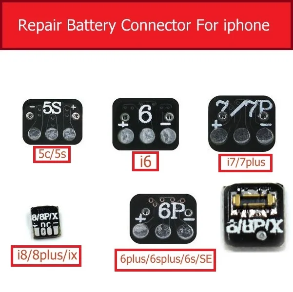 Genuine Repair Battery Conncetor For Iphone 5s 5c Se 6 6s 7 8 Plus X ...