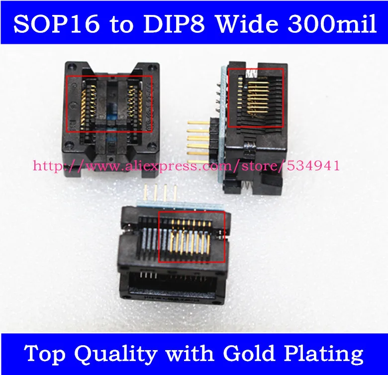 SOP16 a DIP8 adaptador ancho de 300mil SOIC16 a DIP8, adaptador de ...