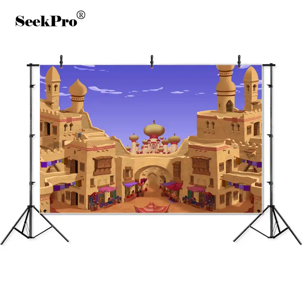 Arabian Aladdin Palace Castle Pillars Hall backdrop polyester or Vinyl ...