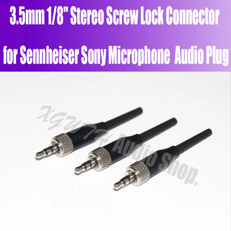 3PCS DIY 3.5mm Screw Lock Stereo Jack Plug Solder Connector for ...
