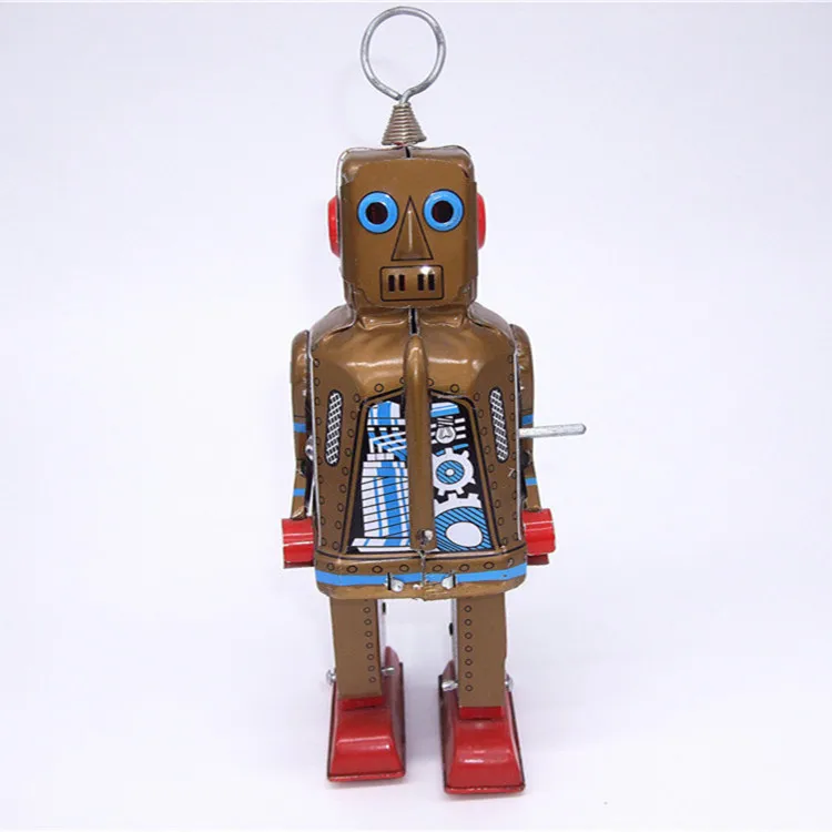 Adult Collection Retro Wind up toy Metal Tin The robot Mechanical toy ...