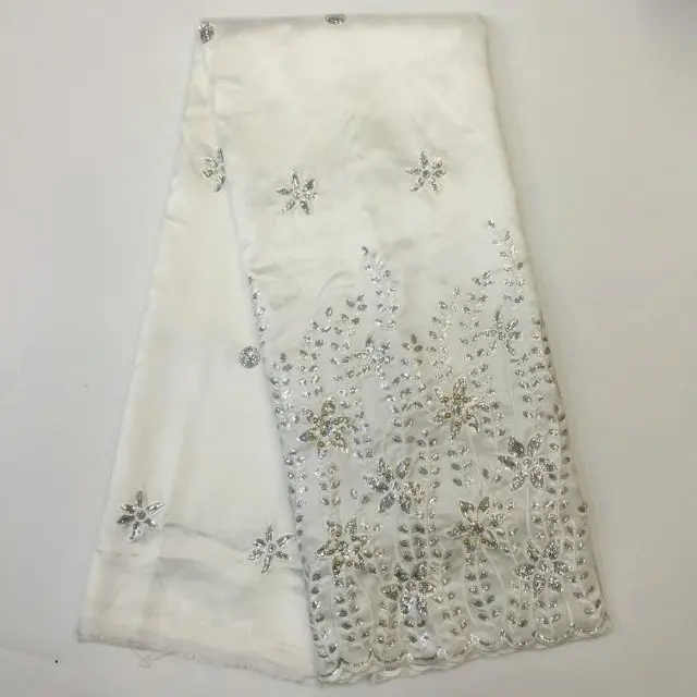 Excellent pattern royal blue george wrappers material embroidery ...