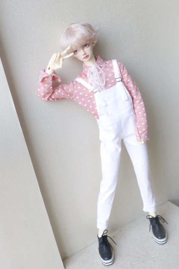 BJD doll clothes with white suspender pants simple cute department 1/4 ...