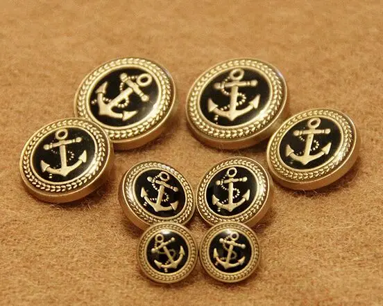 Free Shipping 30pcs/lot Navy Anchor Style Gold Black Exquisite Cardigan ...
