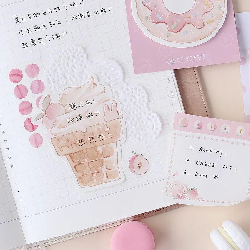 Delicious Donut Food memo pad planner sticky note paper sticker kawaii ...