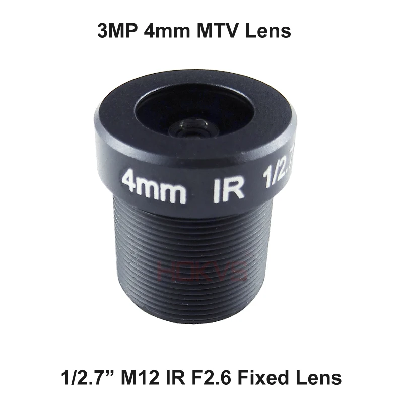 HOKVS CCTV Lens 4mm Lens M12 F2.6 1/2.7" IR MTV Lens 3.0 Megapixel for ...