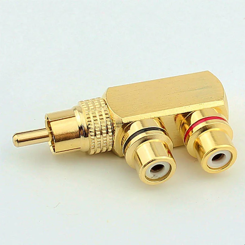 10pcs Lotus Audio and Video Connector Three way One Male To Two Female ...