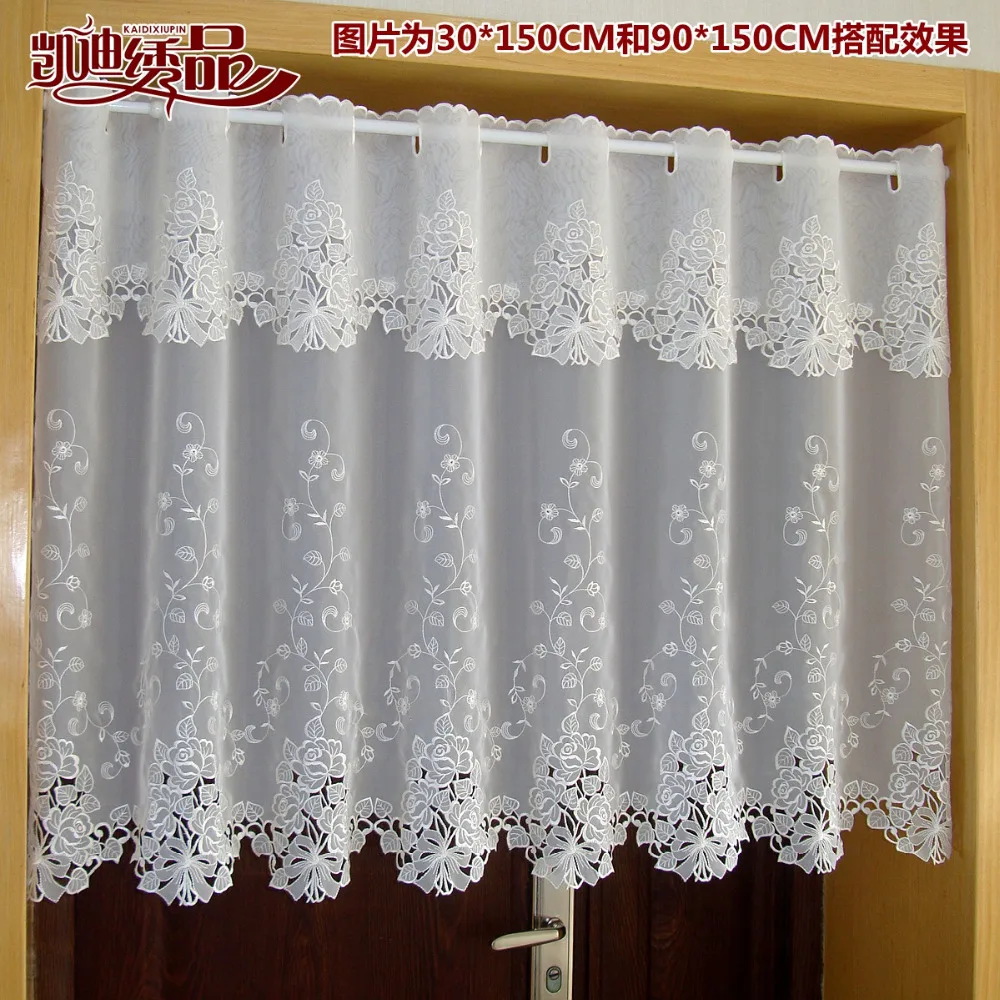 K-rsal-yar-m-perde-l-ks-i-lemeli-pencere-Valance-dantel-Hem-kahve-perde ...