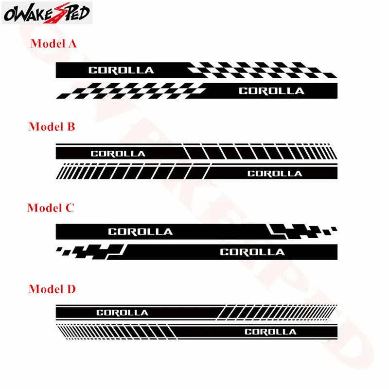 Car Sticker Side Skirt Decor Stickers Racing Styling Body Door Decal ...