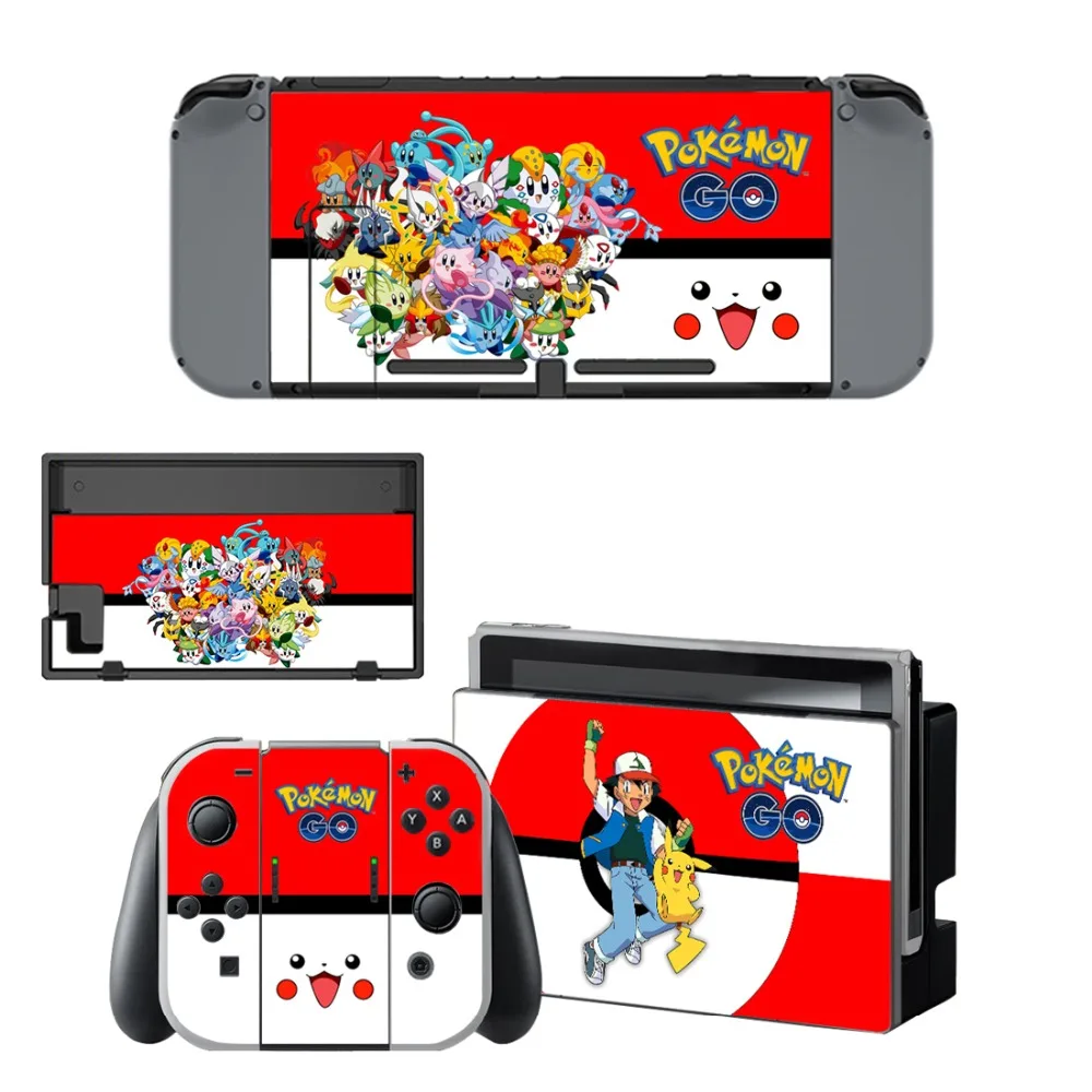 Pokemon GO Pikachu Skin Sticker for Nintendo Switch Console and Joy-Con ...