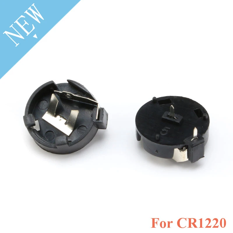 10PCS CR1220 round Button Coin Cell Battery Socket Holder Case Cover 3V ...