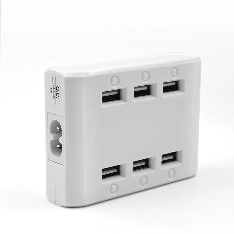 TECKEPIC Mini Portable Desktop 6 Port USB Socket Charger Multi Port USB ...
