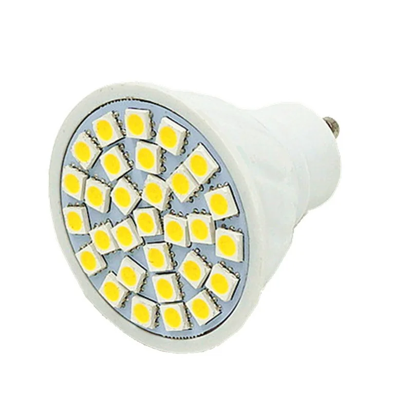 5W DC12V blanco cálido GU5.3(MR16)GU10 luz led lámpara 30SMD 5050 luz ...