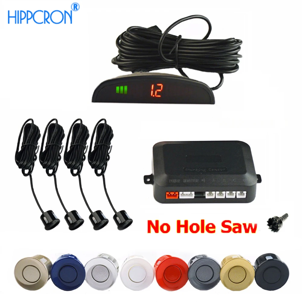 Car Led Parking Sensor Kit 4 Sensors 22mm Backlight Display Reverse ...