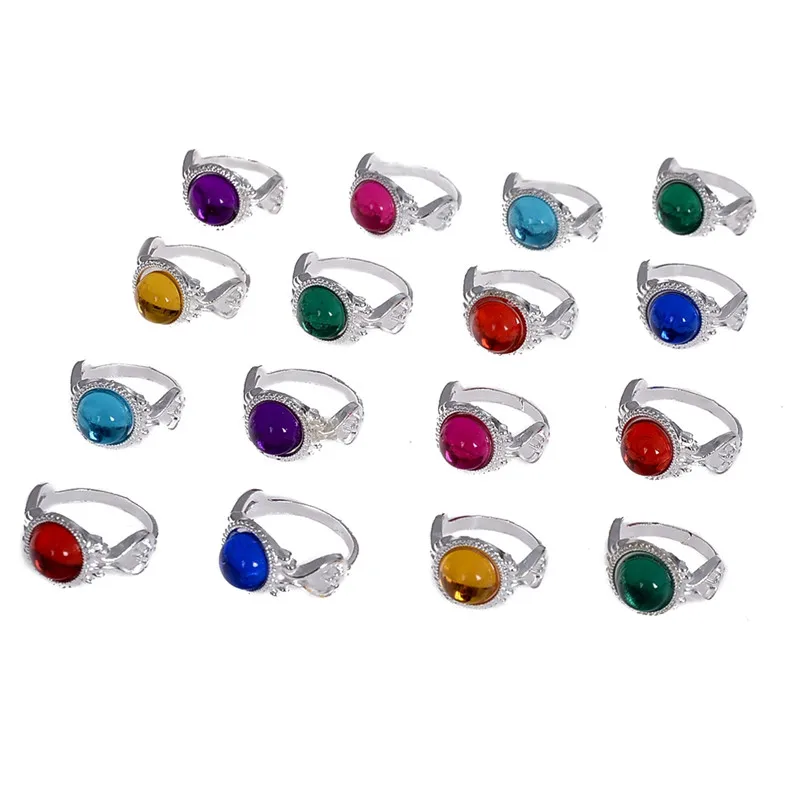 10 Pcs Mixed Colors Plastic Resin Crystal Children Rings 13 15mm Sizes ...