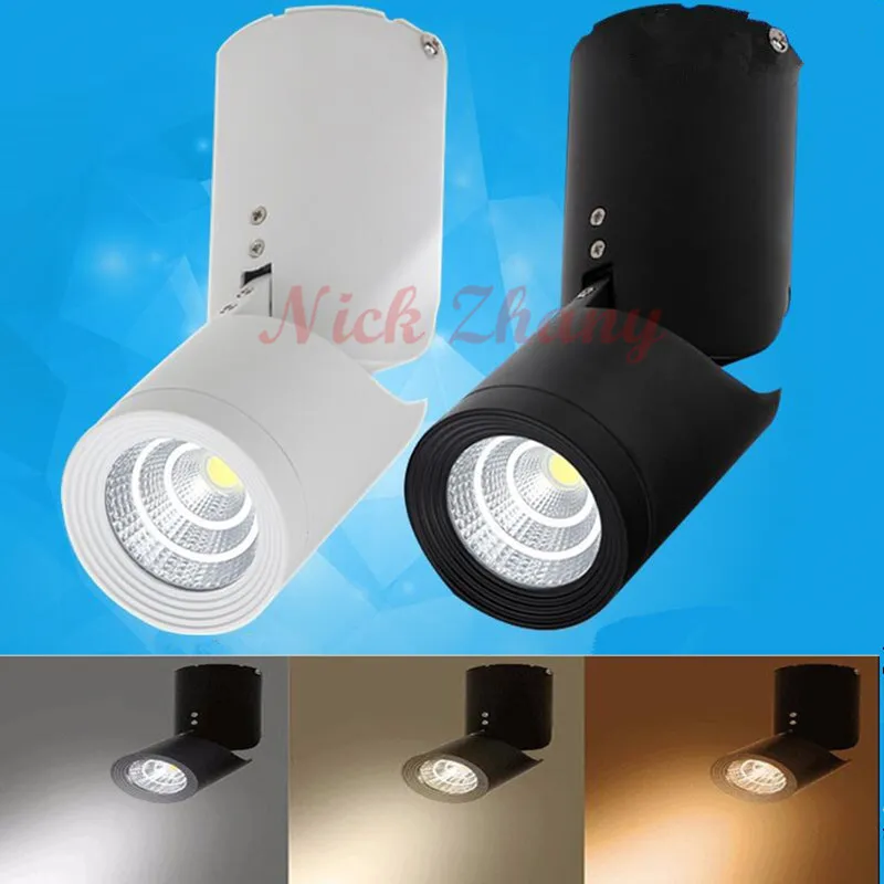 360 학위 표면 탑재 COB 12W 15W Dimmable LED Downlights 110 240V Tiltable 고정 ...