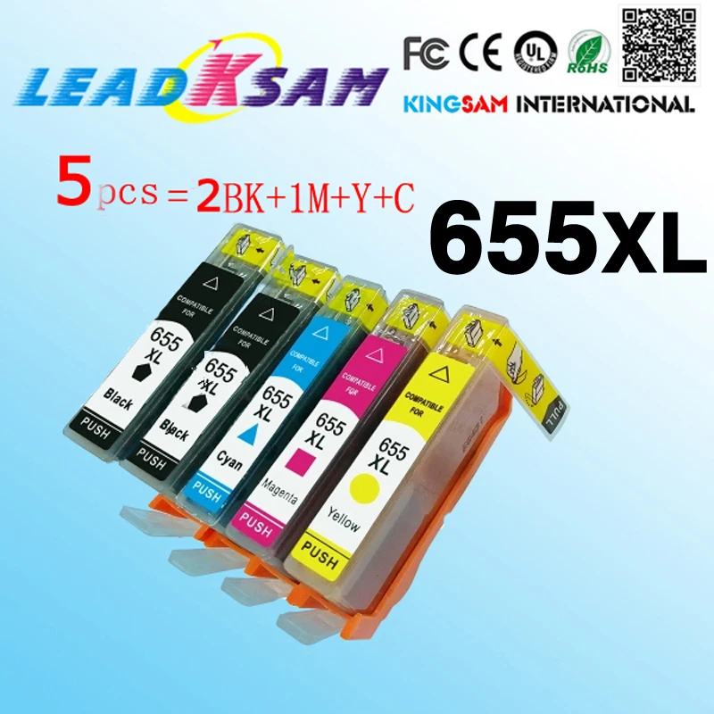 5pcs Compatible For Hp655 For 655 655xl Compatible Ink Cartridge ...