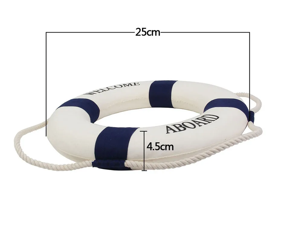 מוצר - 3 Size Mediteranean Sea Life Buoy Wall Hanging Lifebuoy Bar Home ...