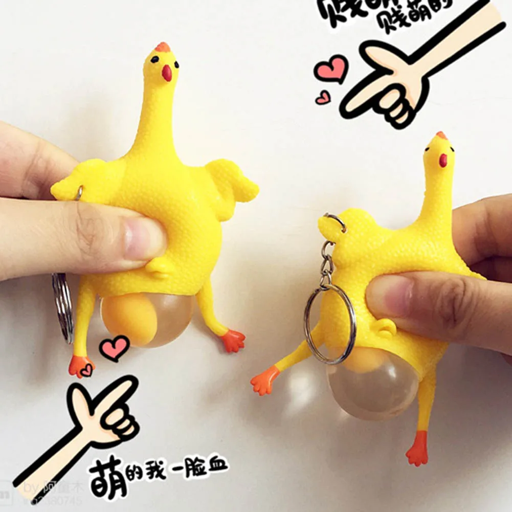 Practical Style Handmade Yellow Chicken Key Chain Unique Classical ...
